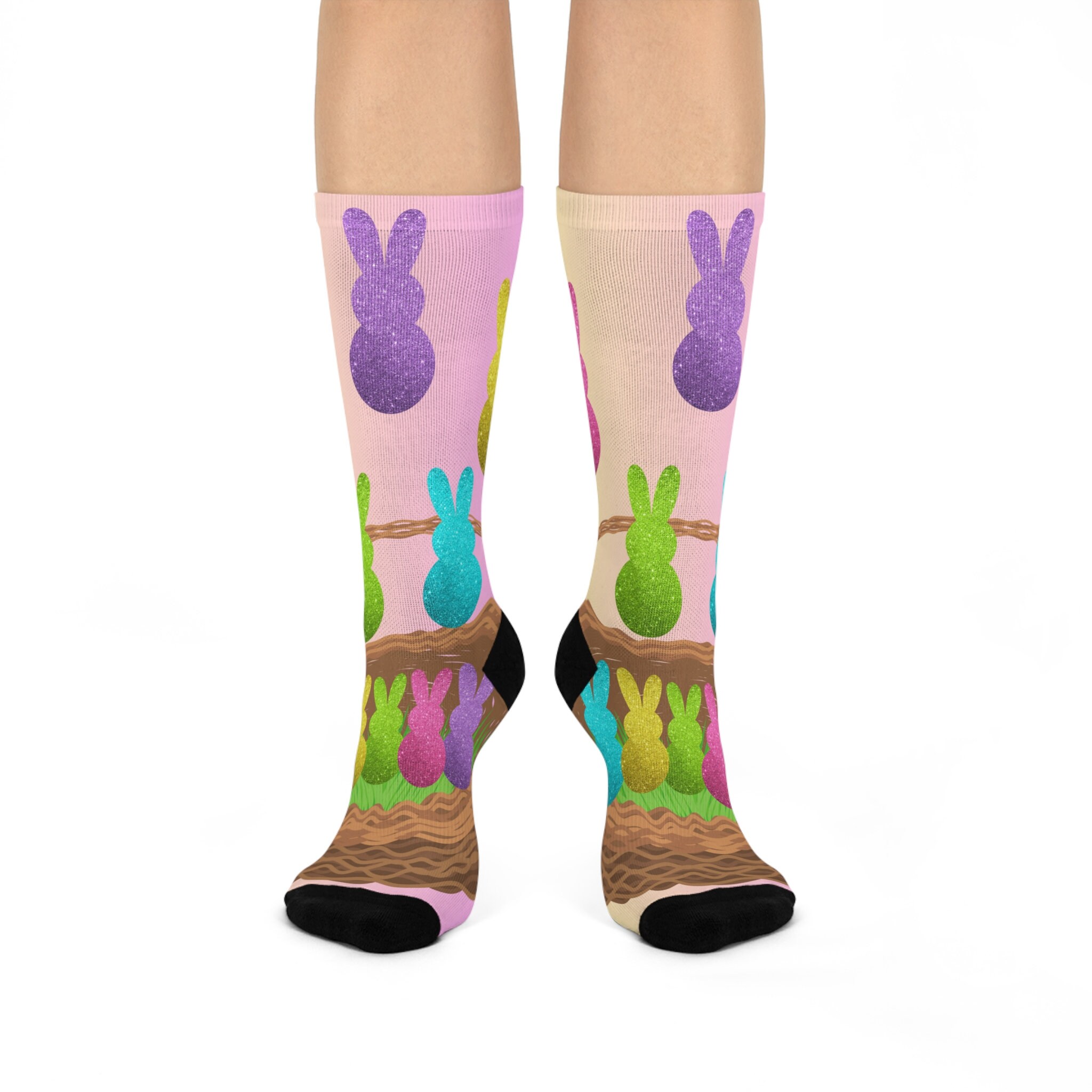 Socks, Cushioned Crew Socks, Easter Socks, Peep Socks, Bunny Socks ...