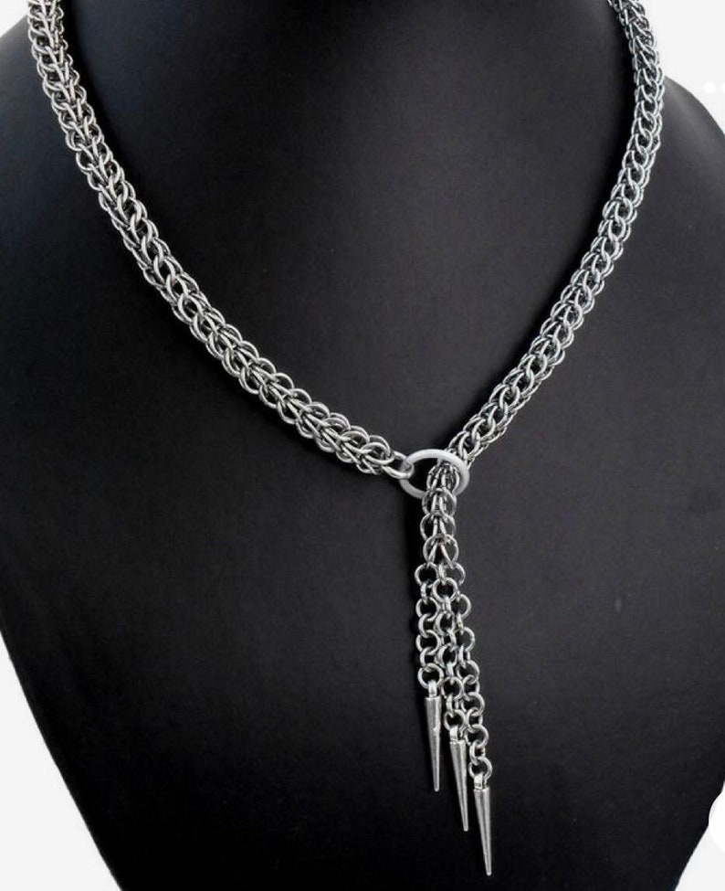 Full Persian Lariat Chainmail Necklace - Etsy