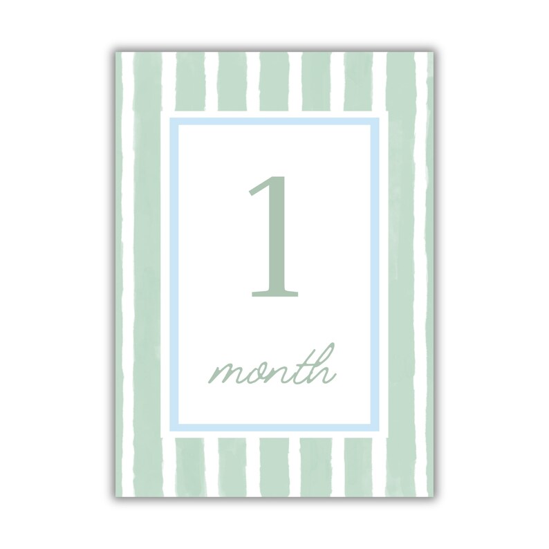 Watercolor Stripe Milestone Cards - Etsy