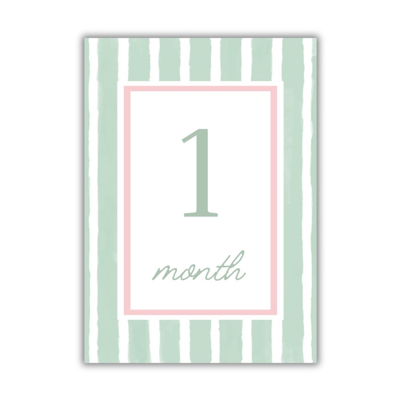 Watercolor Stripe Milestone Cards - Etsy