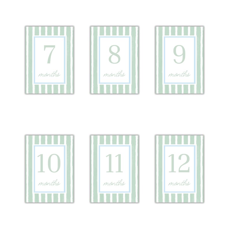 Watercolor Stripe Milestone Cards - Etsy