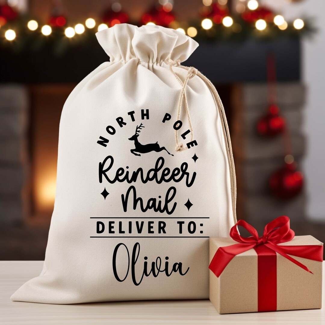 Reindeer Mail Delivery Sack Christmas Sack Bag Christmas - Etsy