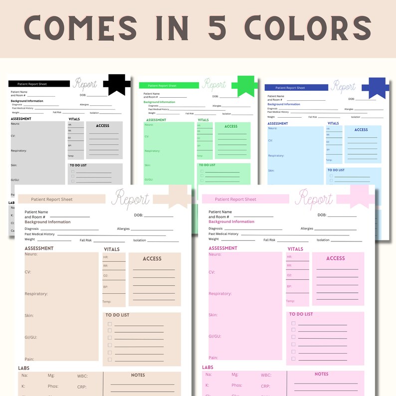 Nurse Report Sheet, ICU Nurse Report, Report Sheet Nurse, New Grad ...