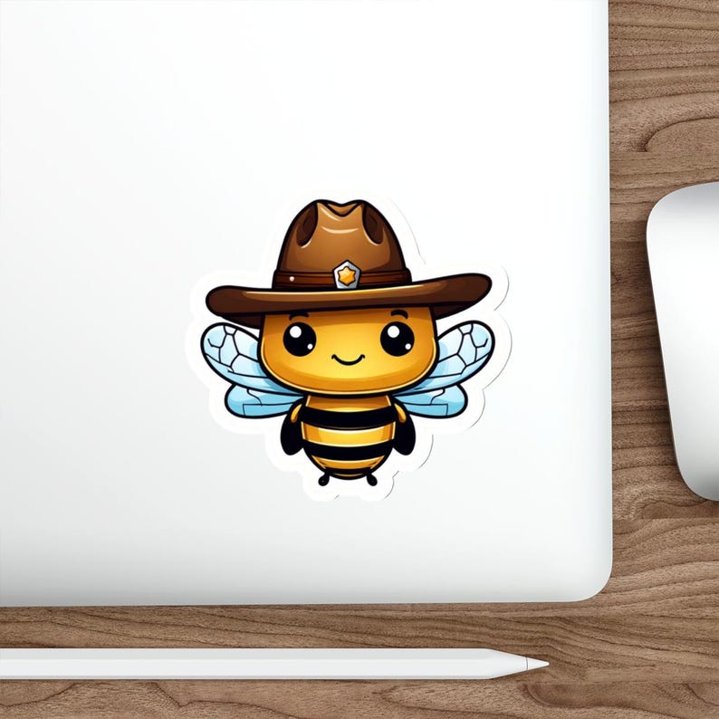 Cowboy Bee Die-cut Sticker, Bee Sticker, Gift for Bee Lover, Gift for ...