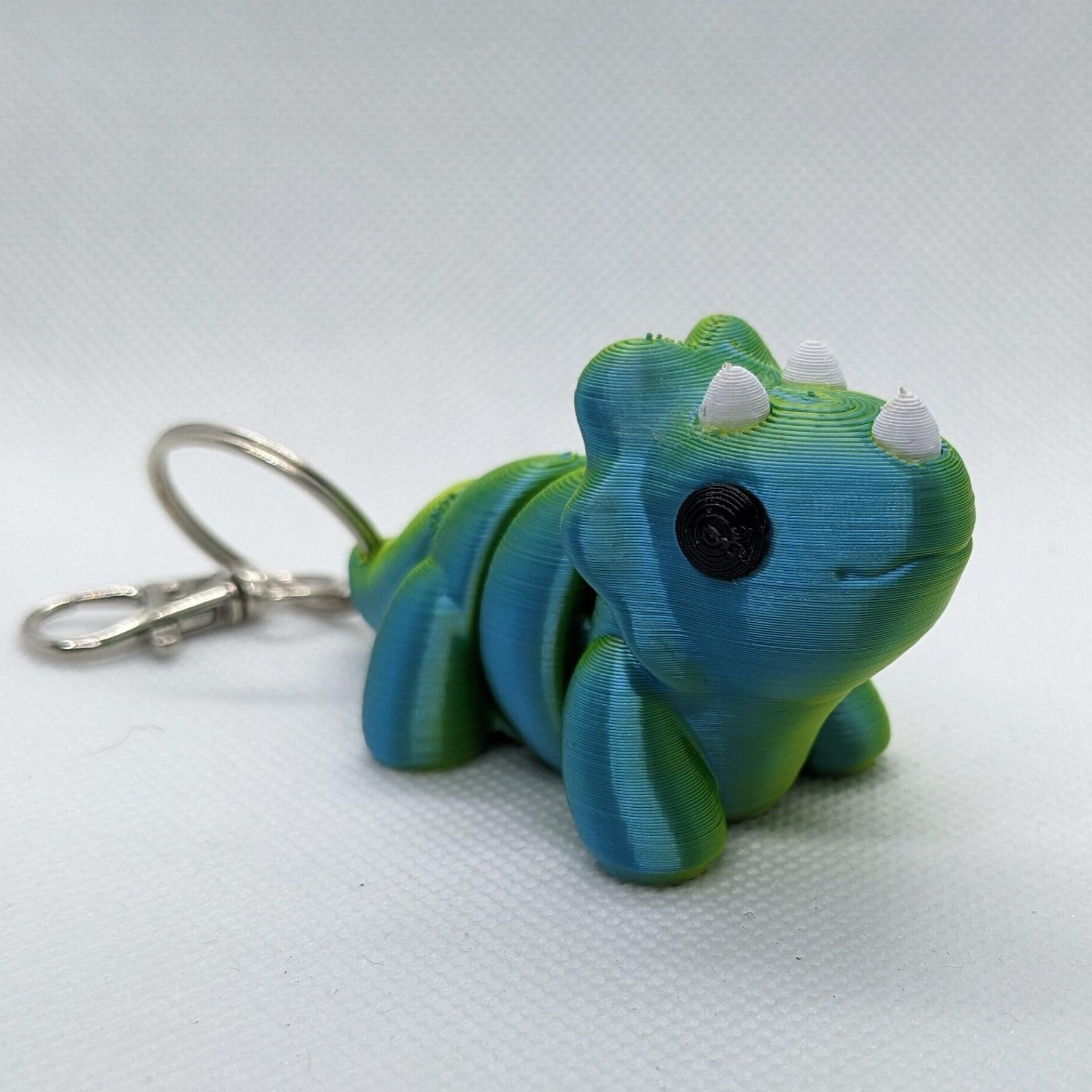 Triceratops Flexi Fidget Key Chain, Sensory Toy, 3D Printed Gift ...