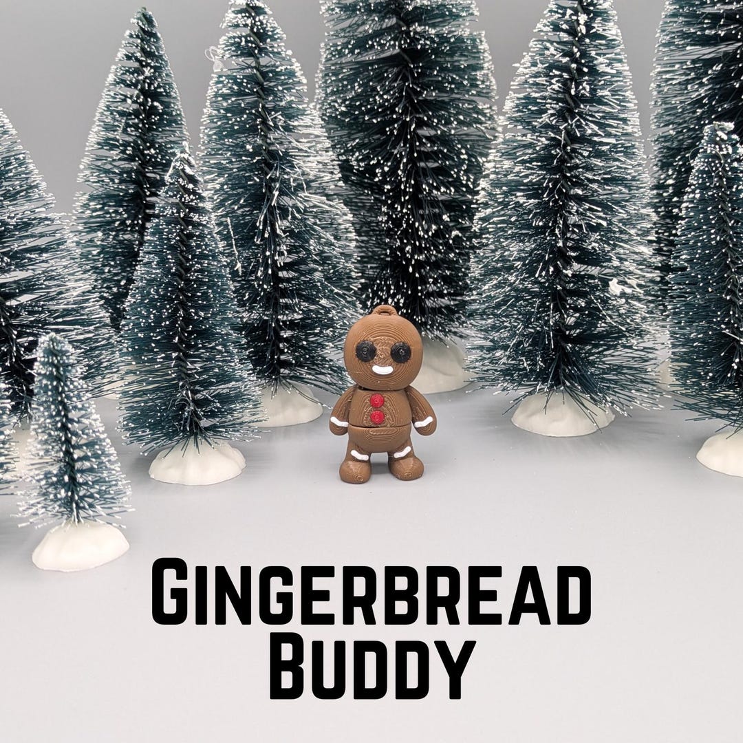 Gingerbread Buddy Flexi Fidget Key Chain, Sensory Toy, 3D Printed Gift ...