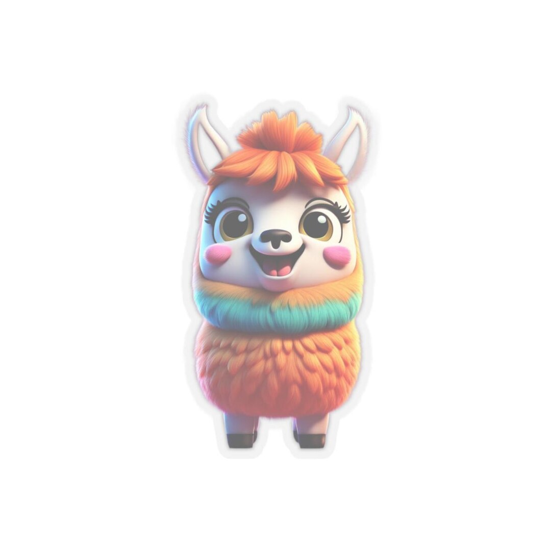 Llama Sticker - 4x4, Illustrated Llama Sticker, Llama Decal, Cartoon ...