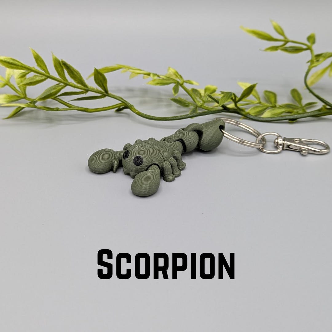 Scorpion Fidget Key Chain, Sensory Toy, 3D Printed Gift, Keychain ...