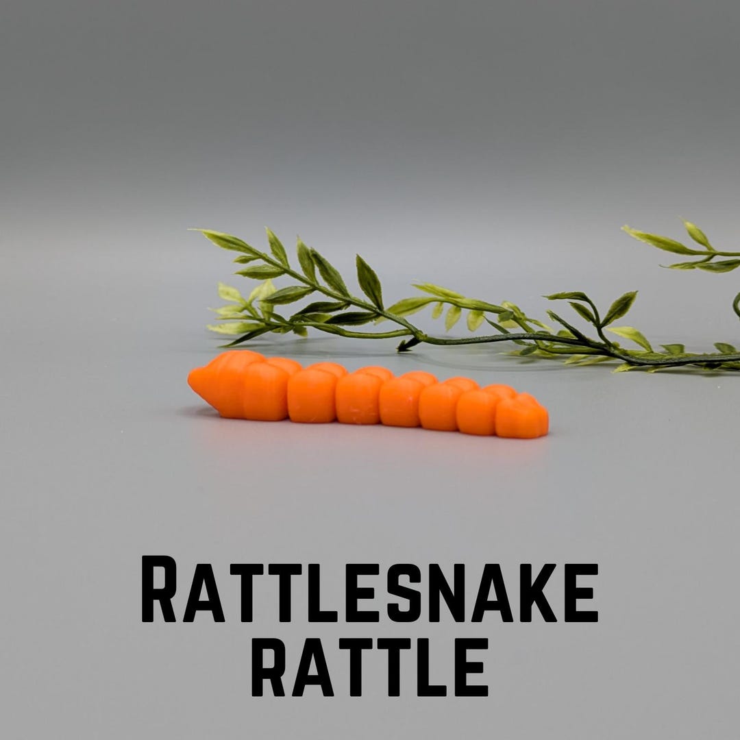 3D Printed Rattlesnake Rattle Flexi Fidget Keychain, Sensory Toy ...