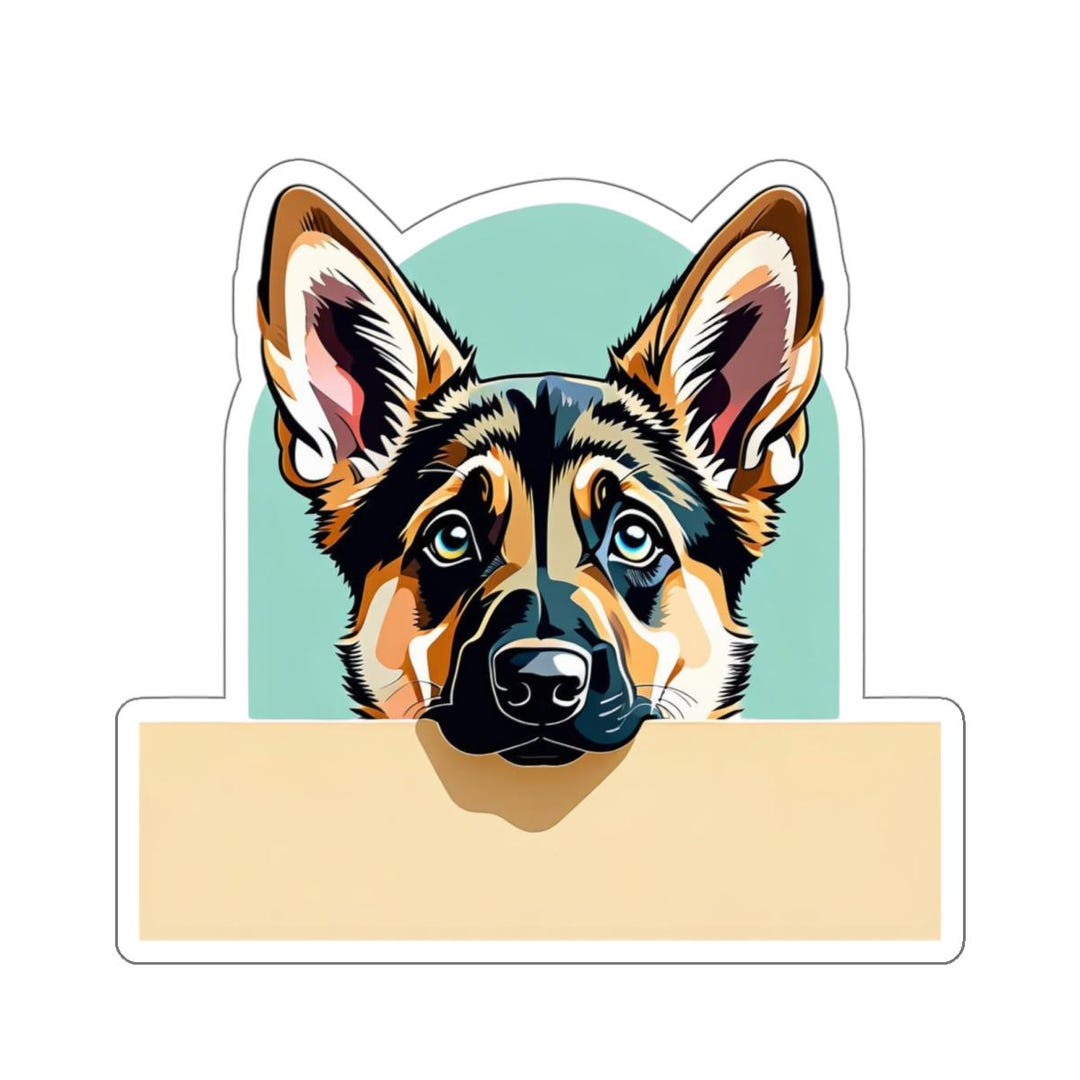 German Shepherd Die-cut Sticker, German Shepherd Sticker, German ...