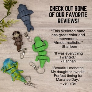 Iguana Flexi Fidget Key Chain, Sensory Toy, 3D Printed Gift, Keychain ...