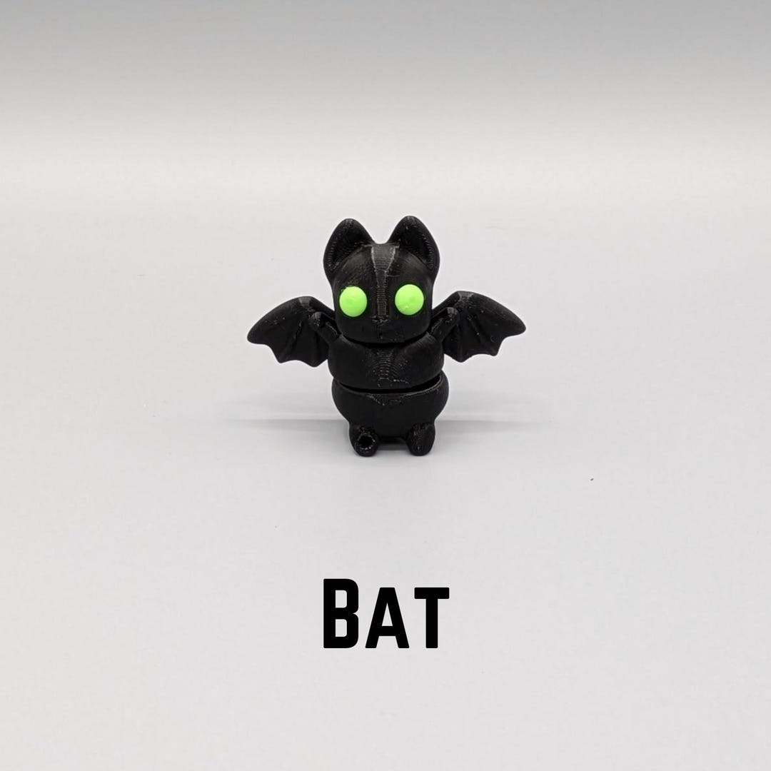 Bat Flexi Fidget Key Chain, Sensory Toy, 3D Printed Gift, Keychain ...