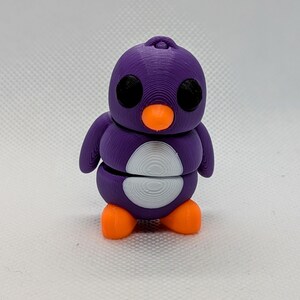 Penguin Flexi Fidget Key Chain, Sensory Toy, 3D Printed Gift, Keychain ...