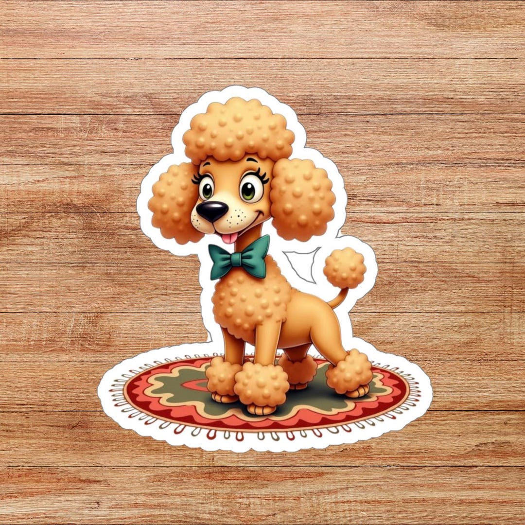 Retro Poodle Die-cut Sticker, Poodle Lover Sticker, Dog Lover Gift ...