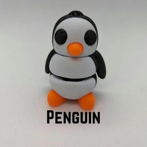 Penguin Flexi Fidget Key Chain, Sensory Toy, 3D Printed Gift, Keychain ...