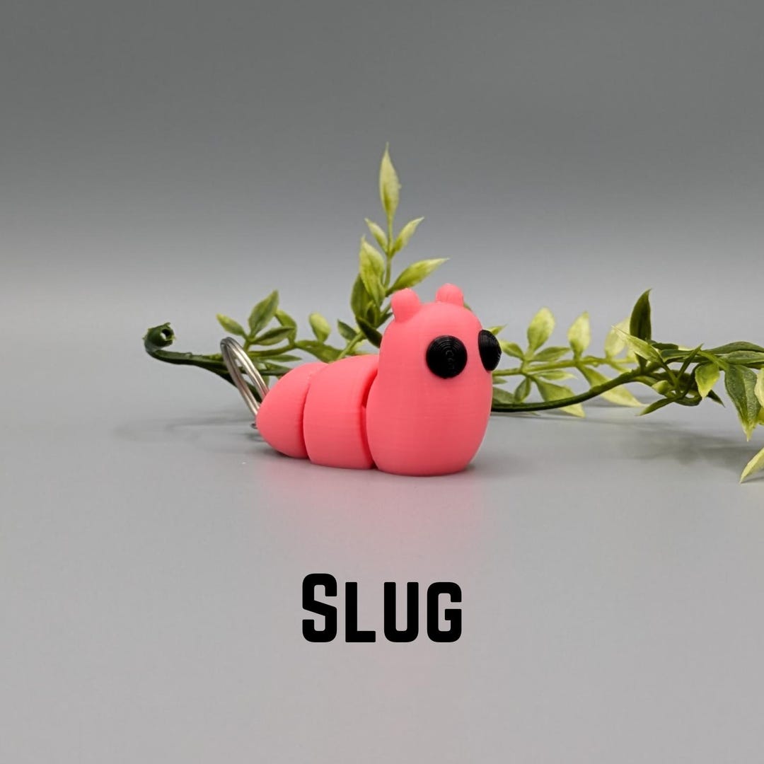 Slug Flexi Fidget Key Chain, Sensory Toy, 3D Printed Gift, Keychain ...