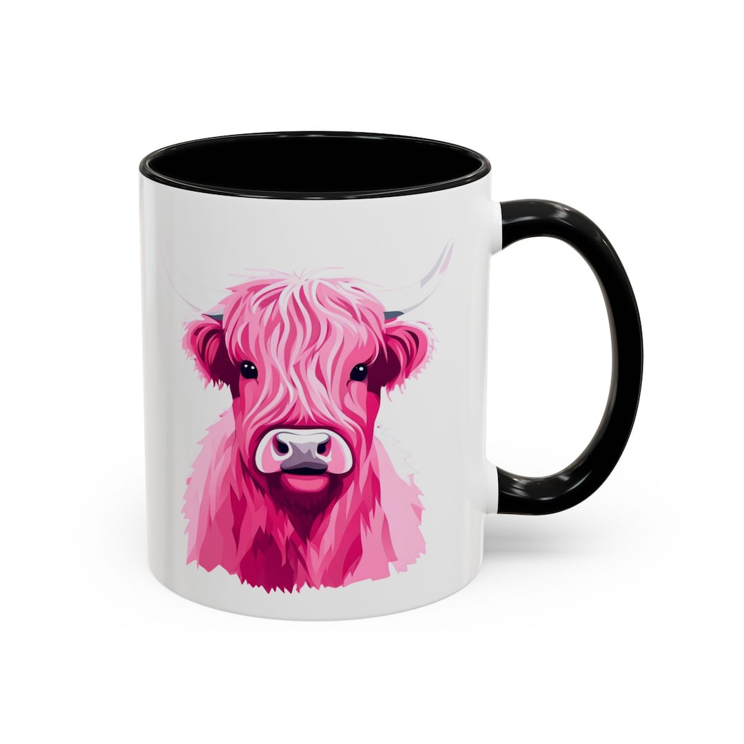 Pink Highland Cow Coffee Mug, Gift for Highland Cow Lover, Gift for ...