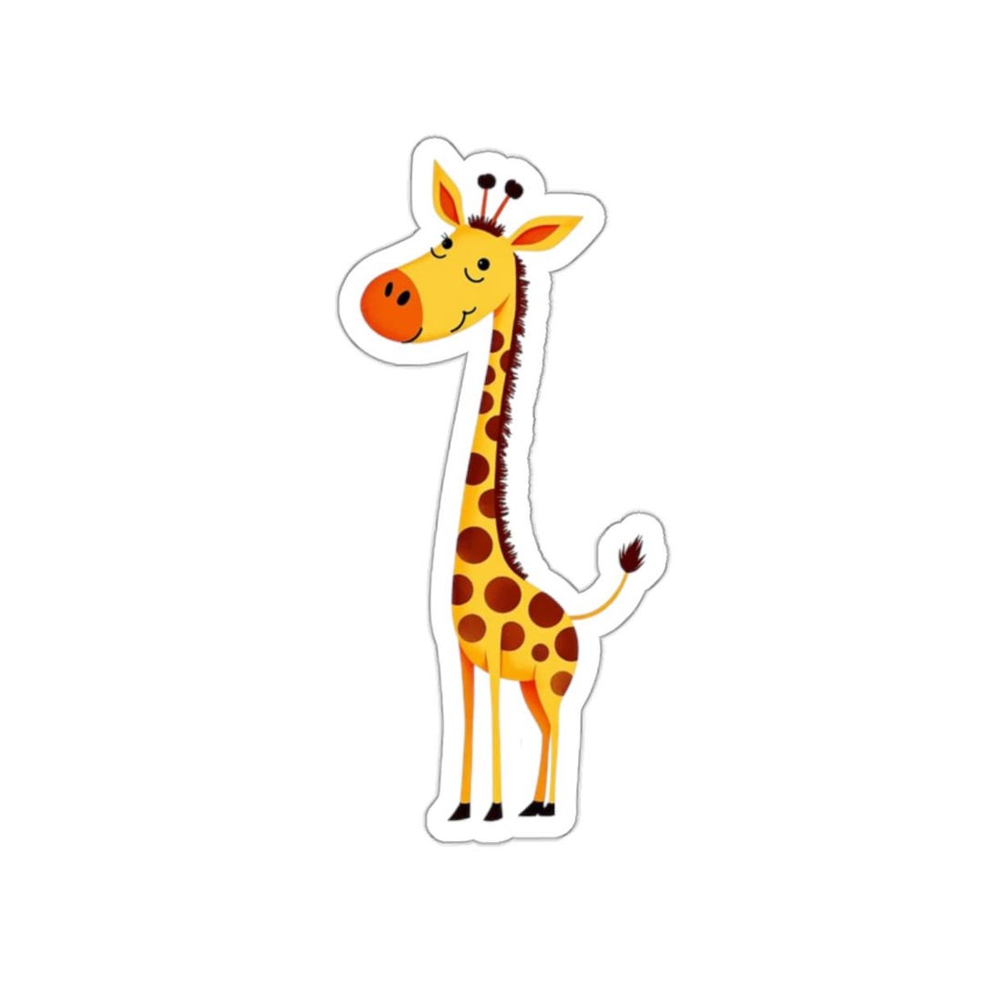 Retro Giraffe Die-cut Sticker, Giraffe Lover Sticker, Gift for Giraffe ...