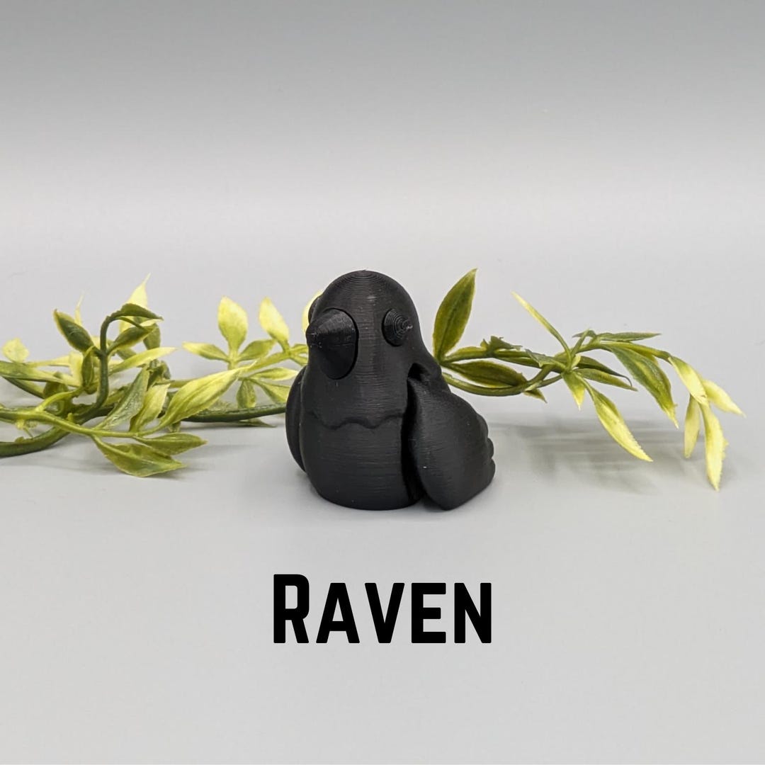 Raven Flexi Fidget Key Chain, Sensory Toy, 3D Printed Gift, Keychain ...