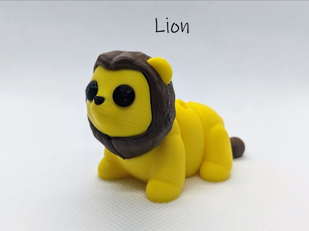 Lion Flexi Fidget Key Chain, Sensory Toy, 3D Printed Gift, Keychain ...