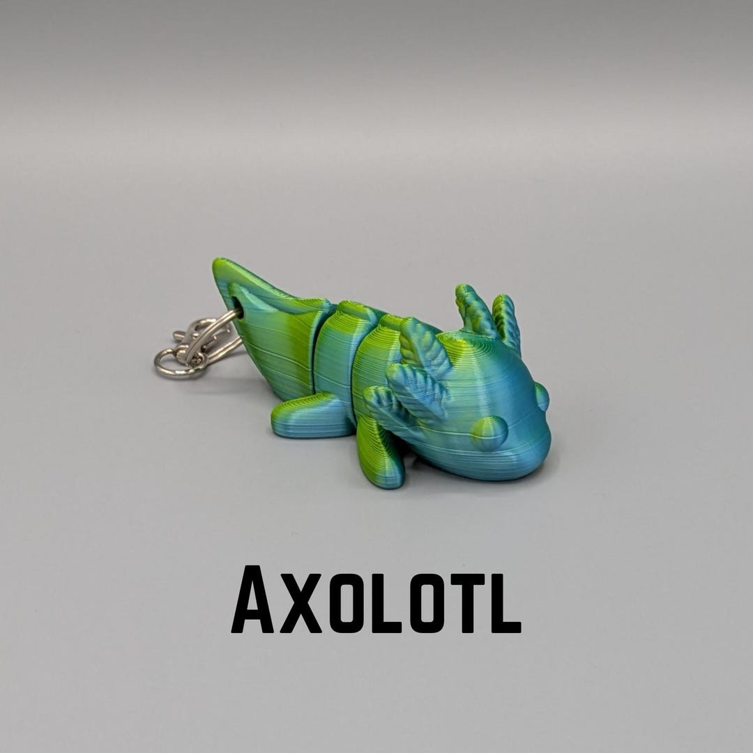 Axolotl Flexi Fidget Key Chain, Sensory Toy, 3D Printed Gift, Keychain ...