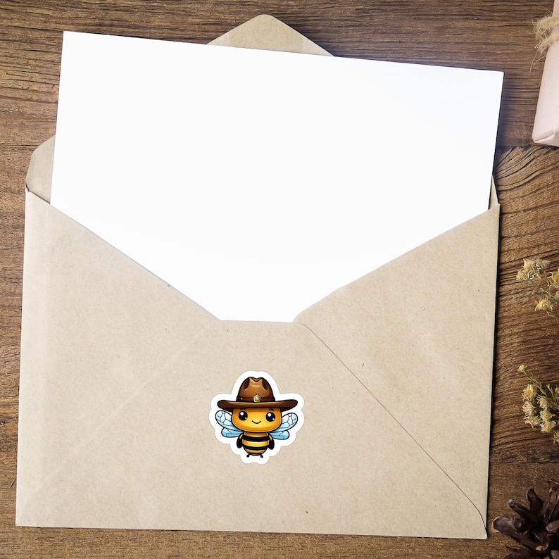 Cowboy Bee Die-cut Sticker, Bee Sticker, Gift for Bee Lover, Gift for ...