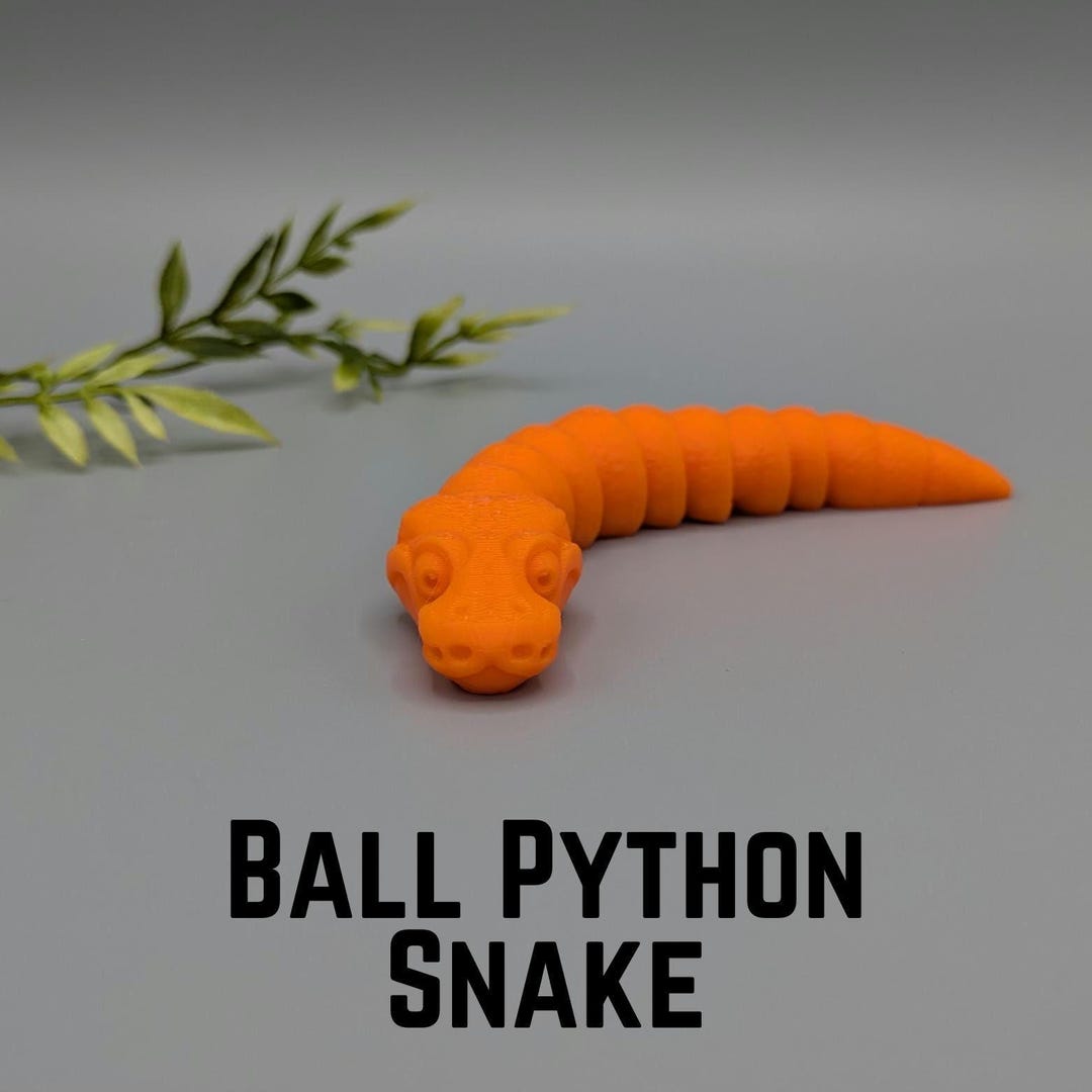 3D Printed Ball Python Snake Flexi Fidget Keychain, Sensory Toy ...