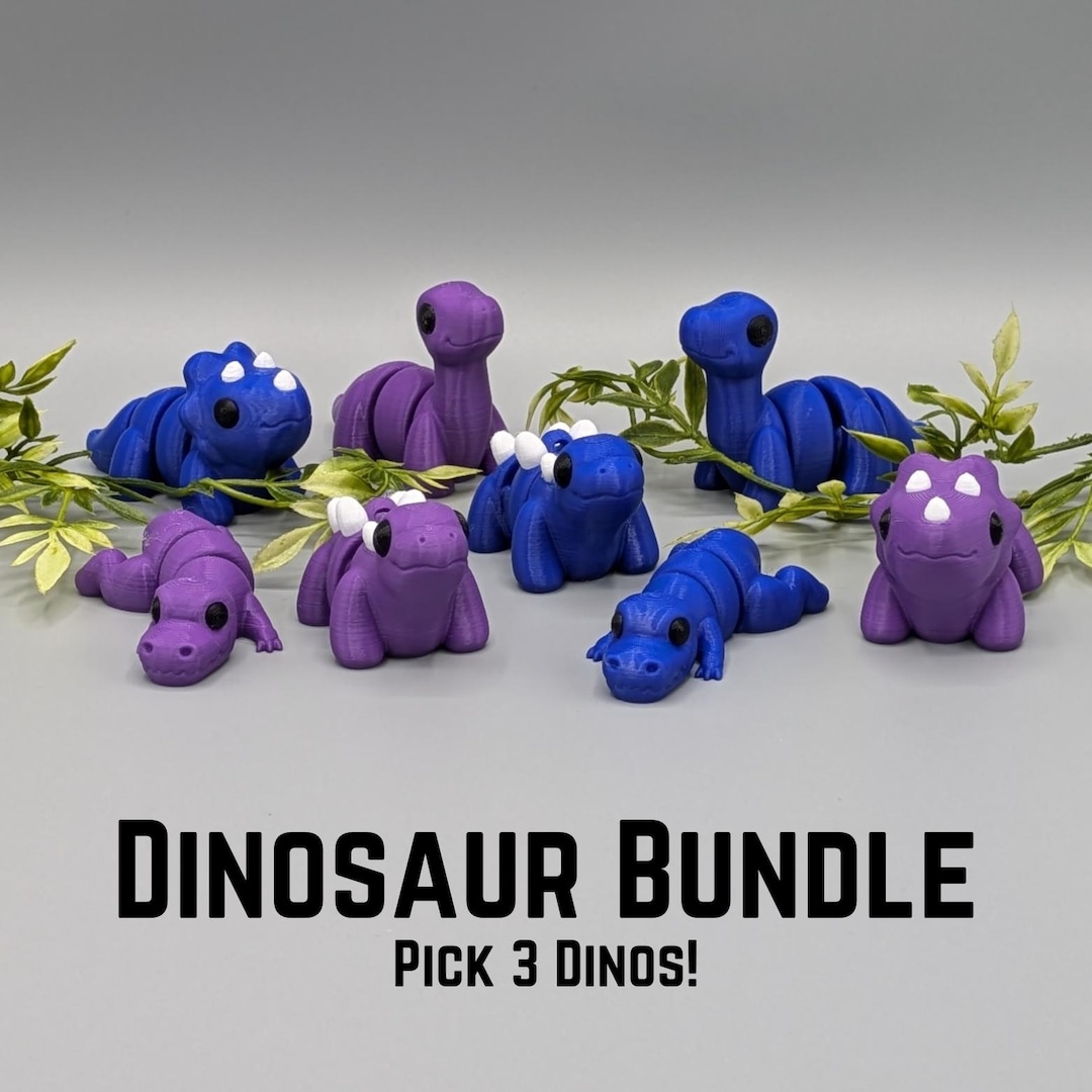 Dinosaur Key Chain Bundle 3pc, Dino Flexi Fidget Keychain, Sensory Toy ...