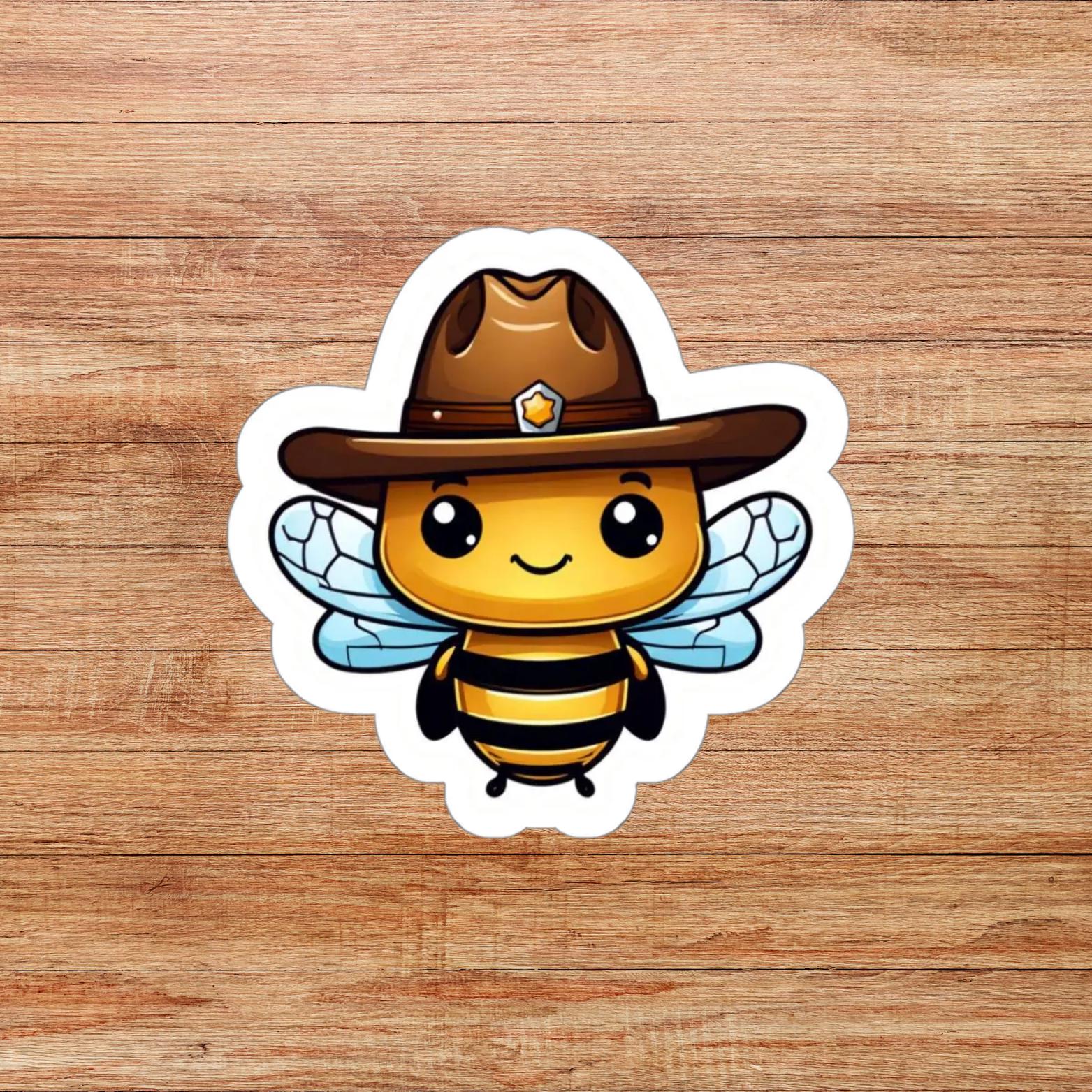 Cowboy Bee Die-cut Sticker, Bee Sticker, Gift for Bee Lover, Gift for ...