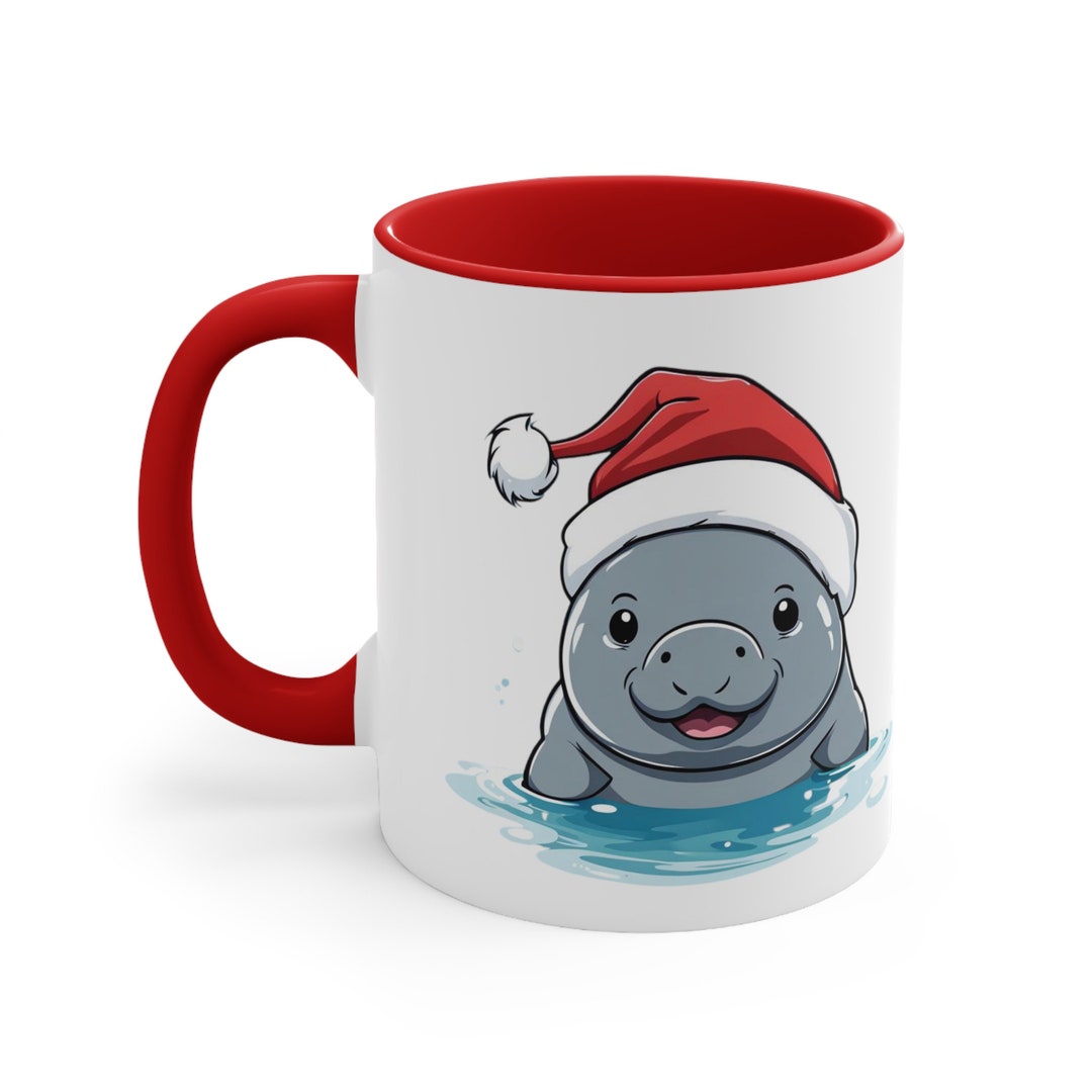 Merry Manatee Illustrated Coffee Mug Gift for Mantee Lovers - Etsy