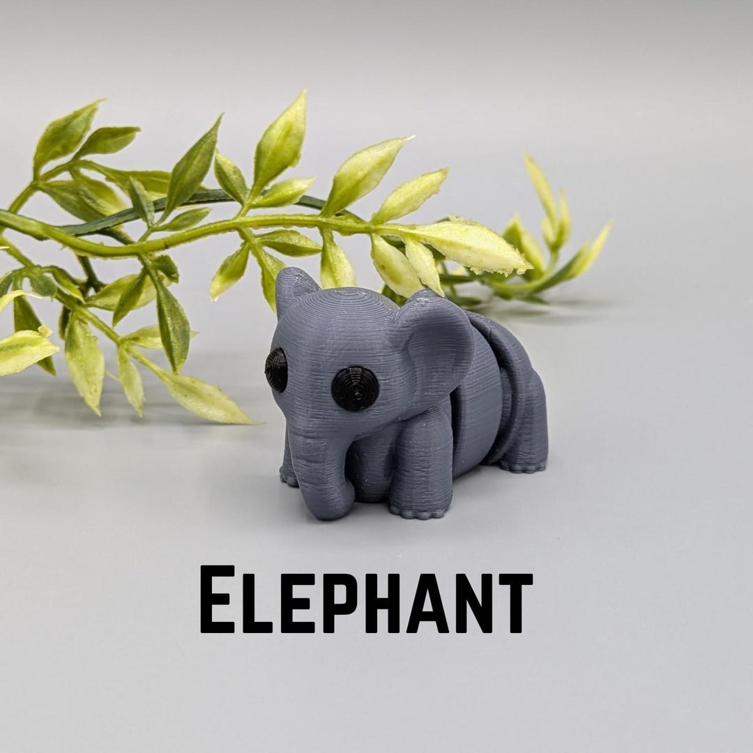 Elephant Flexi Fidget Key Chain, Sensory Toy, 3D Printed Gift, Keychain ...