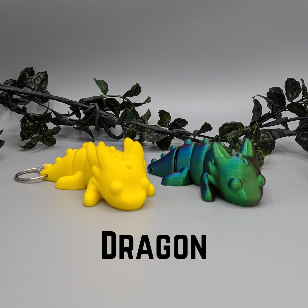 Dragon Flexi Fidget Key Chain, Sensory Toy, 3D Printed Gift, Keychain ...