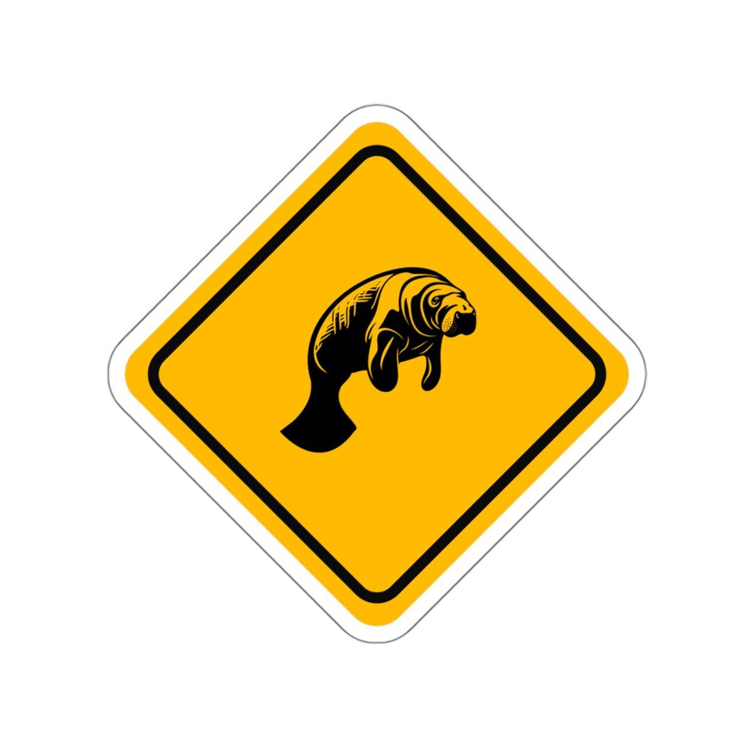 Manatee Crossing Die-cut Sticker, Manatee Lover Sticker, Manatee Lover ...