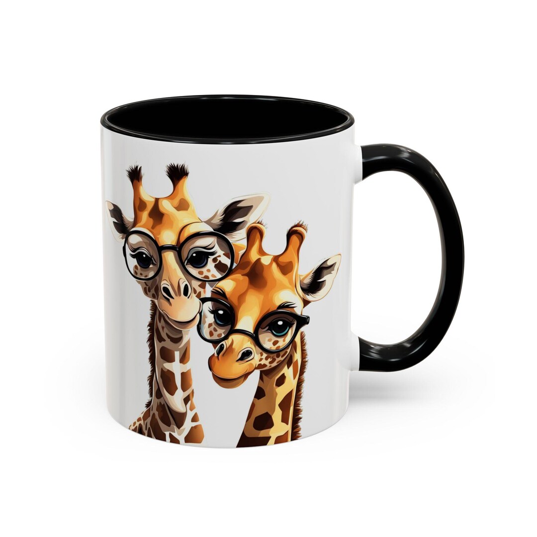 Giraffes in Glasses Coffee Mug, Gift for Giraffe Lover, Gift for Coffee ...