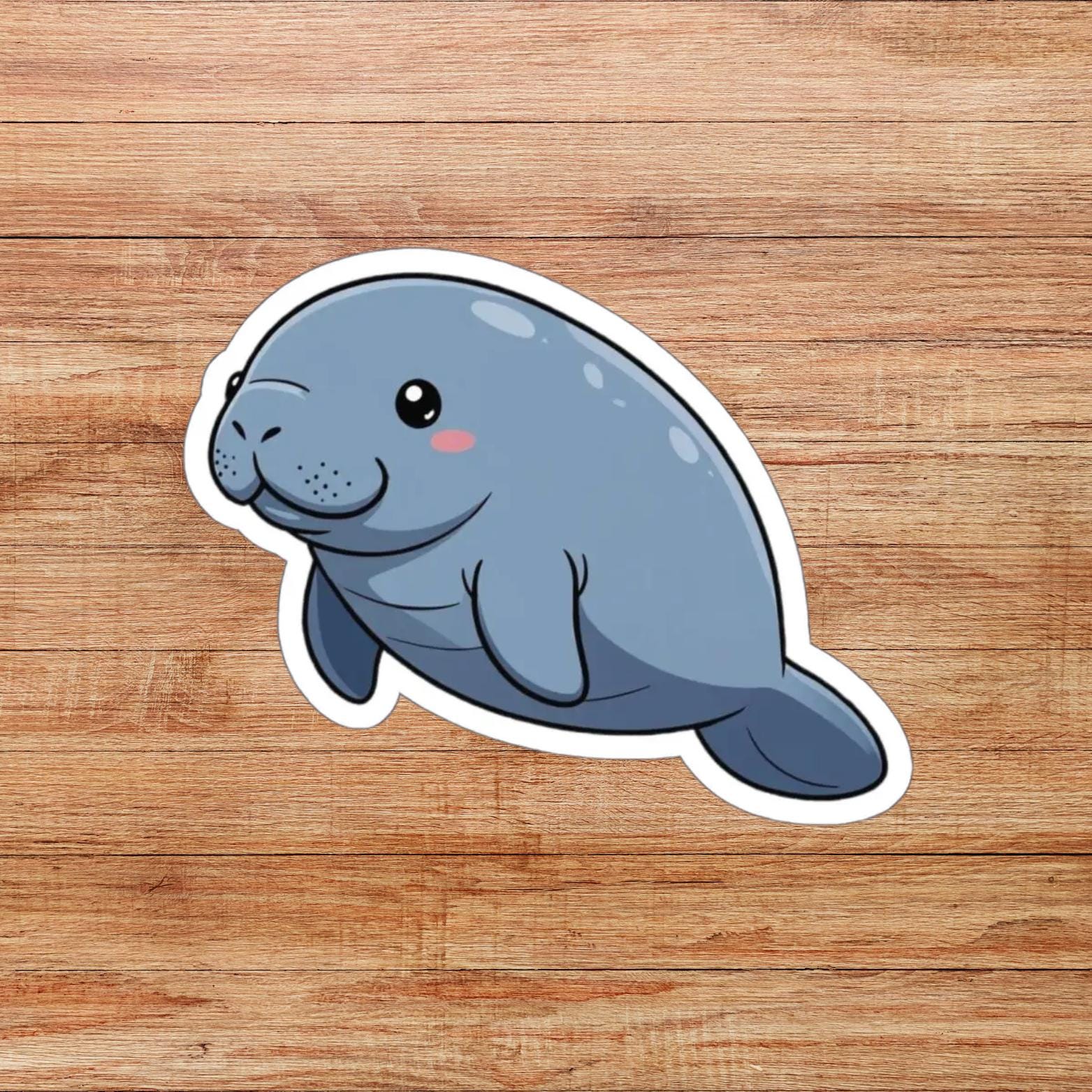 Manatee Sticker, Animal Sticker, Manatee Gift, Sea Cow Decal, Scrapbook ...