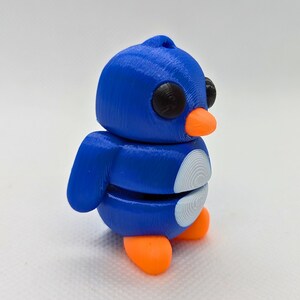 Penguin Flexi Fidget Key Chain, Sensory Toy, 3D Printed Gift, Keychain ...