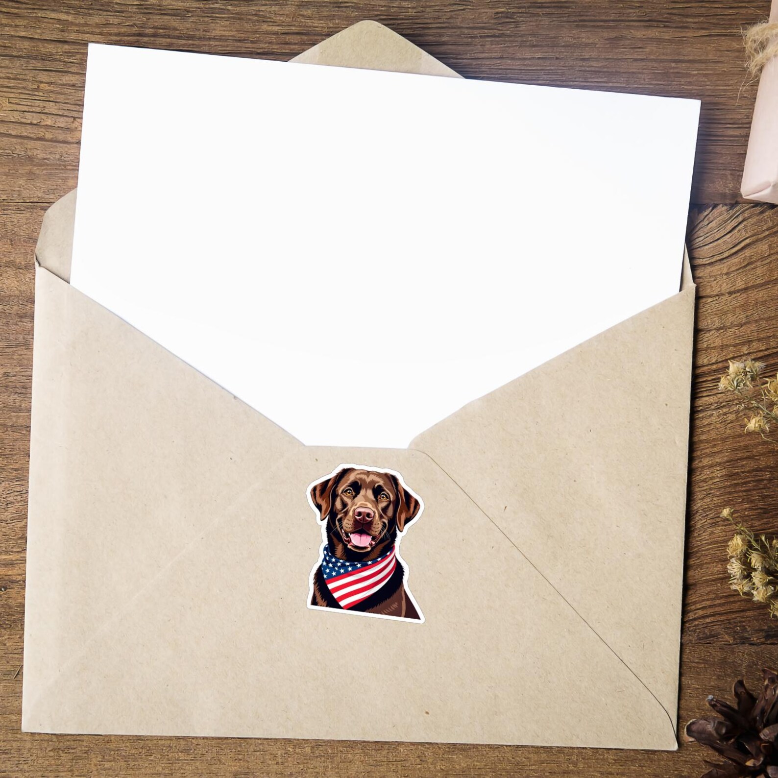 Patriotic Chocolate Labrador Retriever Sticker, Dog Sticker, Gift for ...