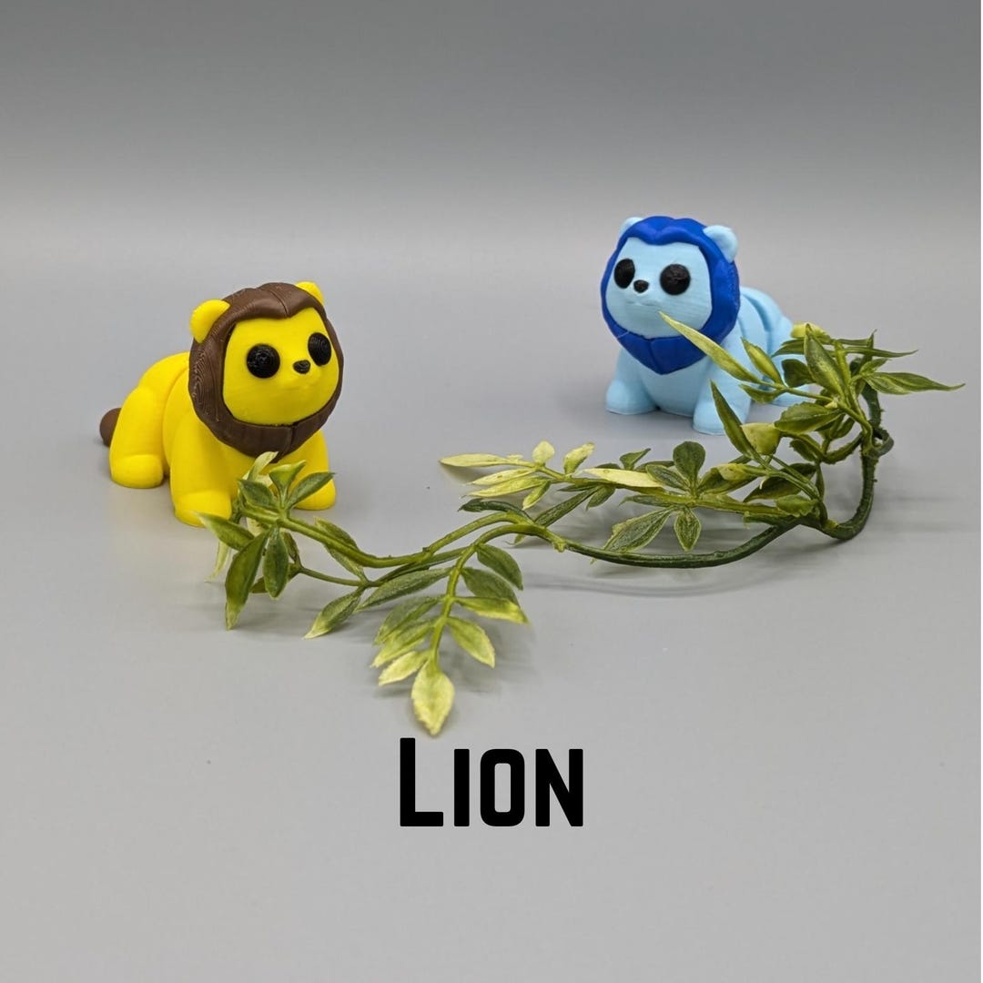 Lion Flexi Fidget Key Chain, Sensory Toy, 3D Printed Gift, Keychain ...