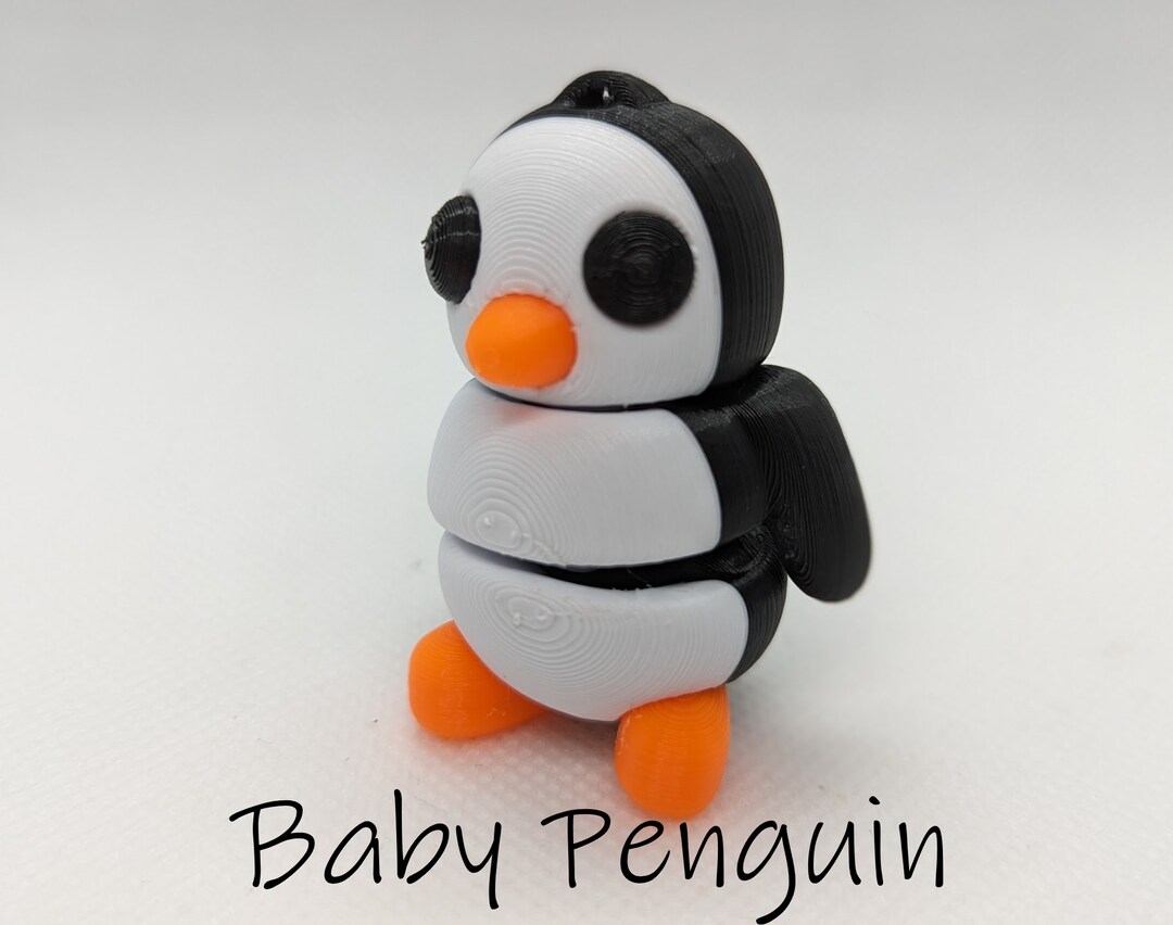 Penguin Flexi Fidget Key Chain, Sensory Toy, 3D Printed Gift, Keychain ...