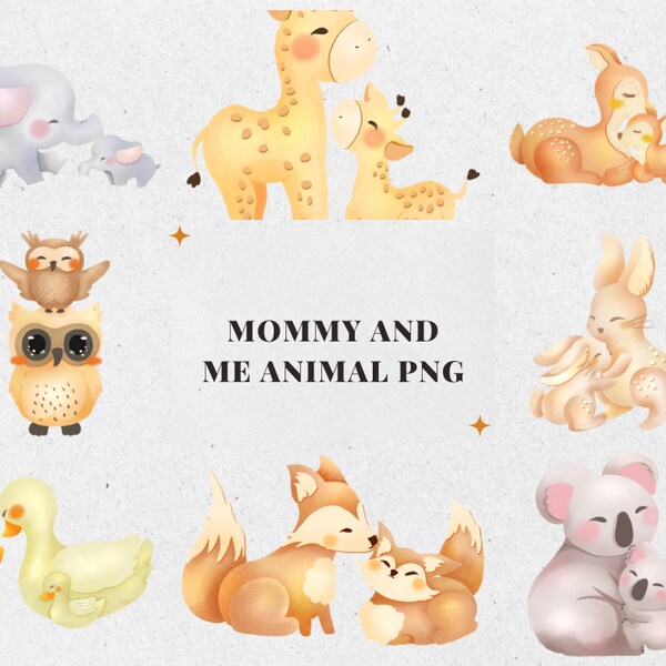 Mom and Baby Animals - Etsy