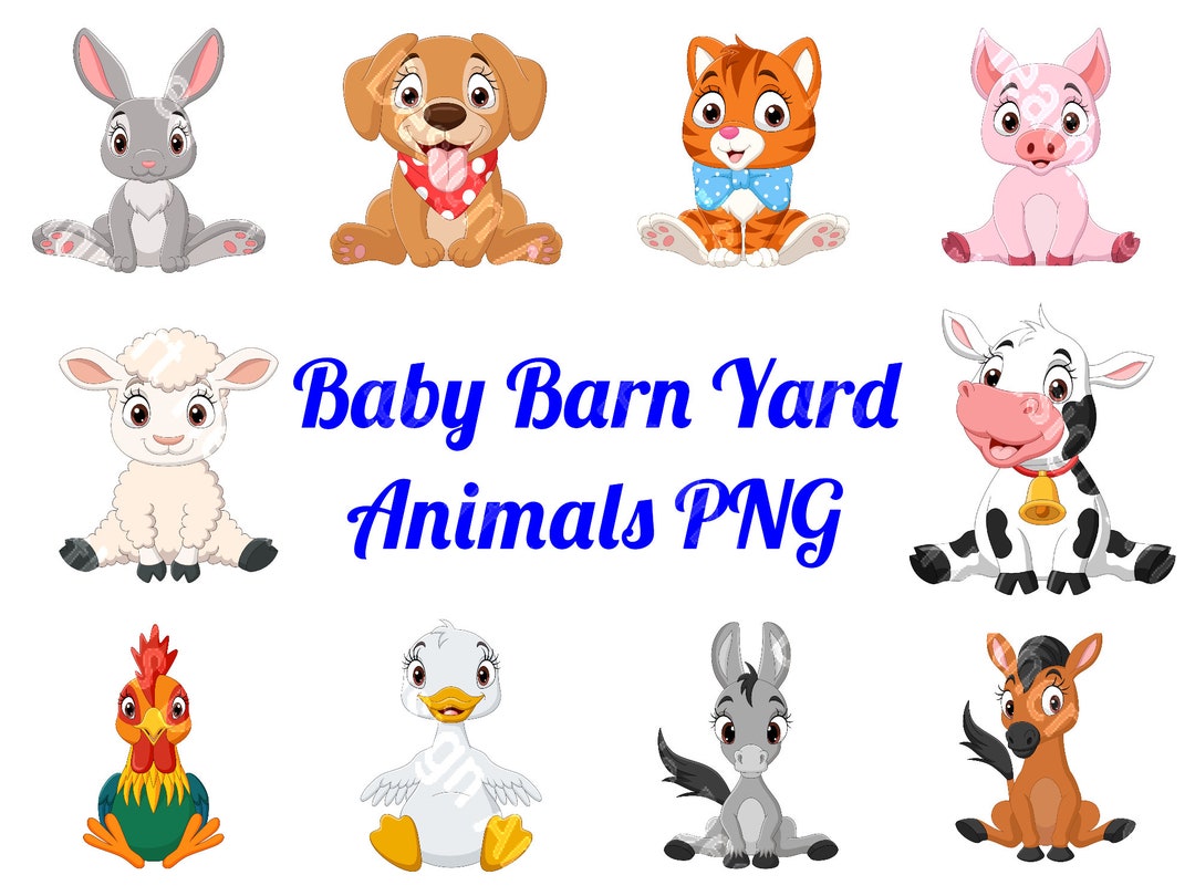Barn Yard Animals Png, Baby Animals Png, Cartoon Baby Animals, Baby ...