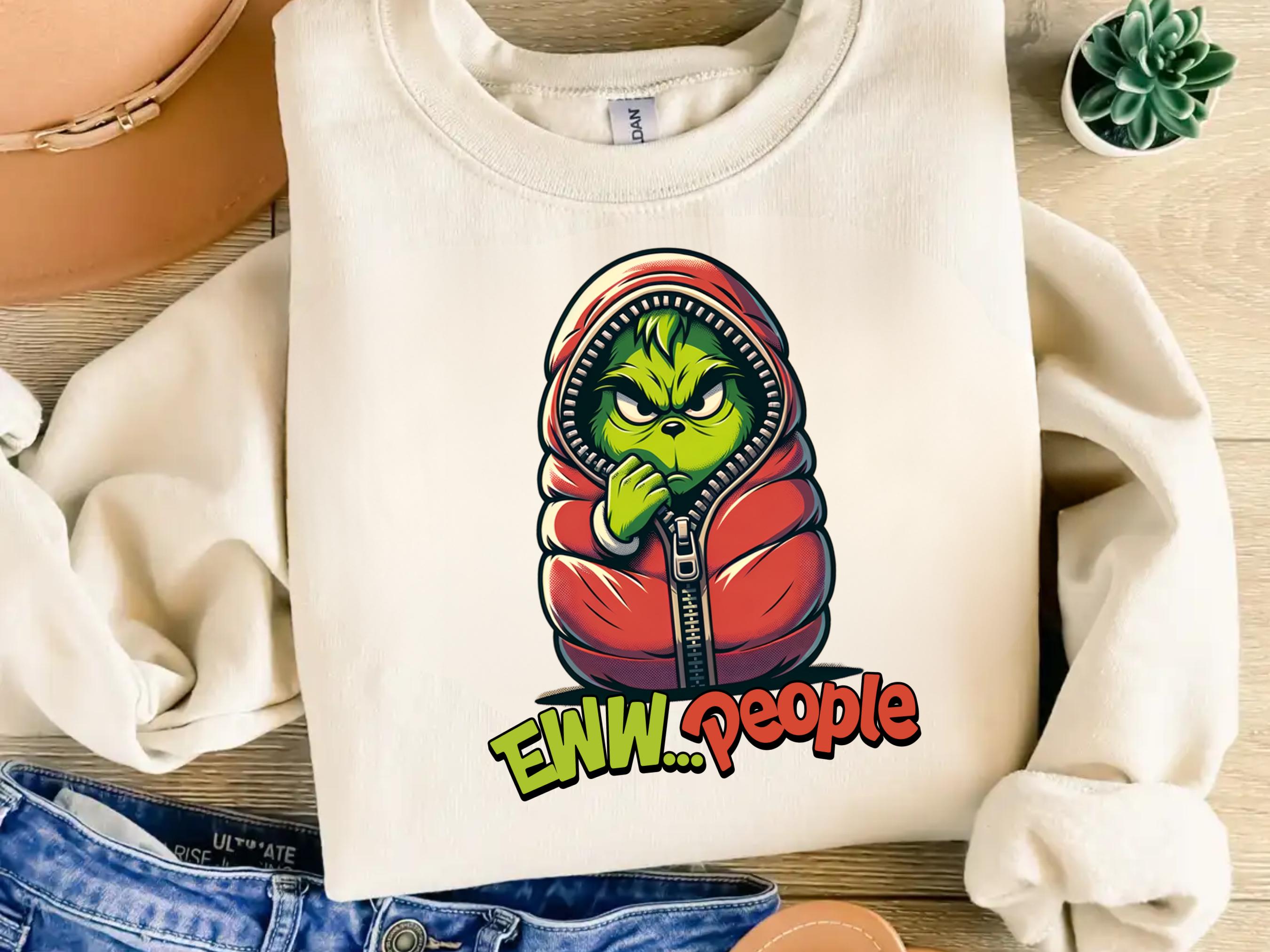 The Grinch Ew People Png Funny Anti-social Grinch Design Grinch Zipping ...