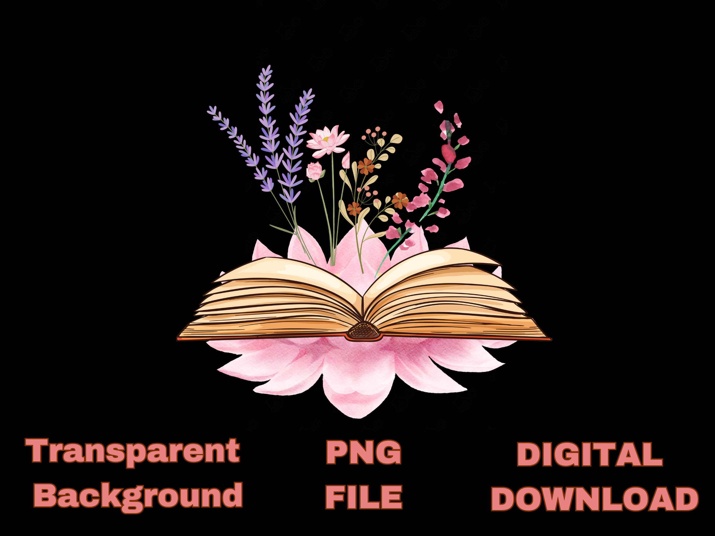 Floral Book PNG, Floral Book Png, Book Png, Book With Flowers Png ...