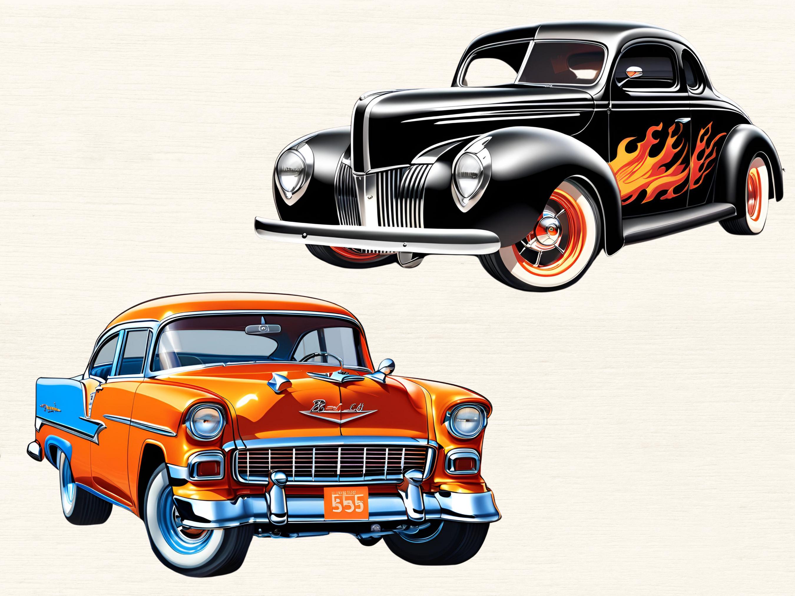 Classic Hot Rod Png Bundle | Vintage Muscle Cars PNG Bundle | Retro Car ...