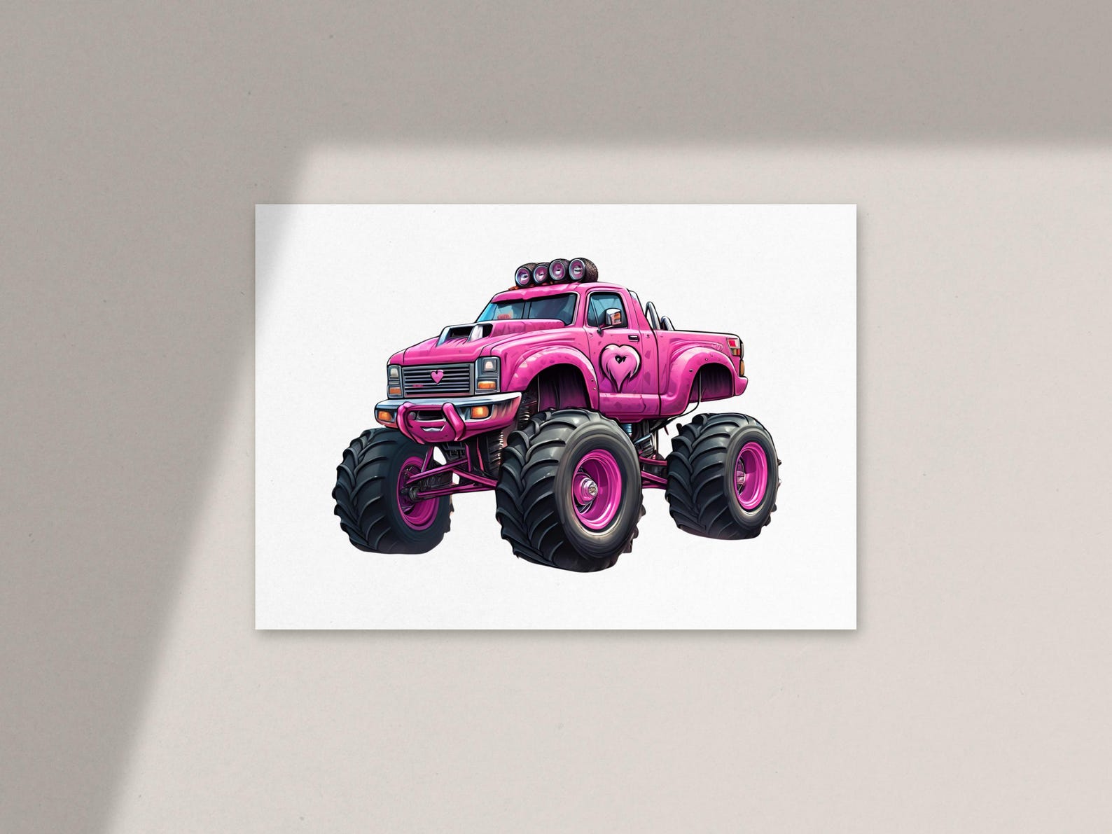 Pink Monster Truck Clipart | Giant Wheeled Truck | Truck Lover Png ...