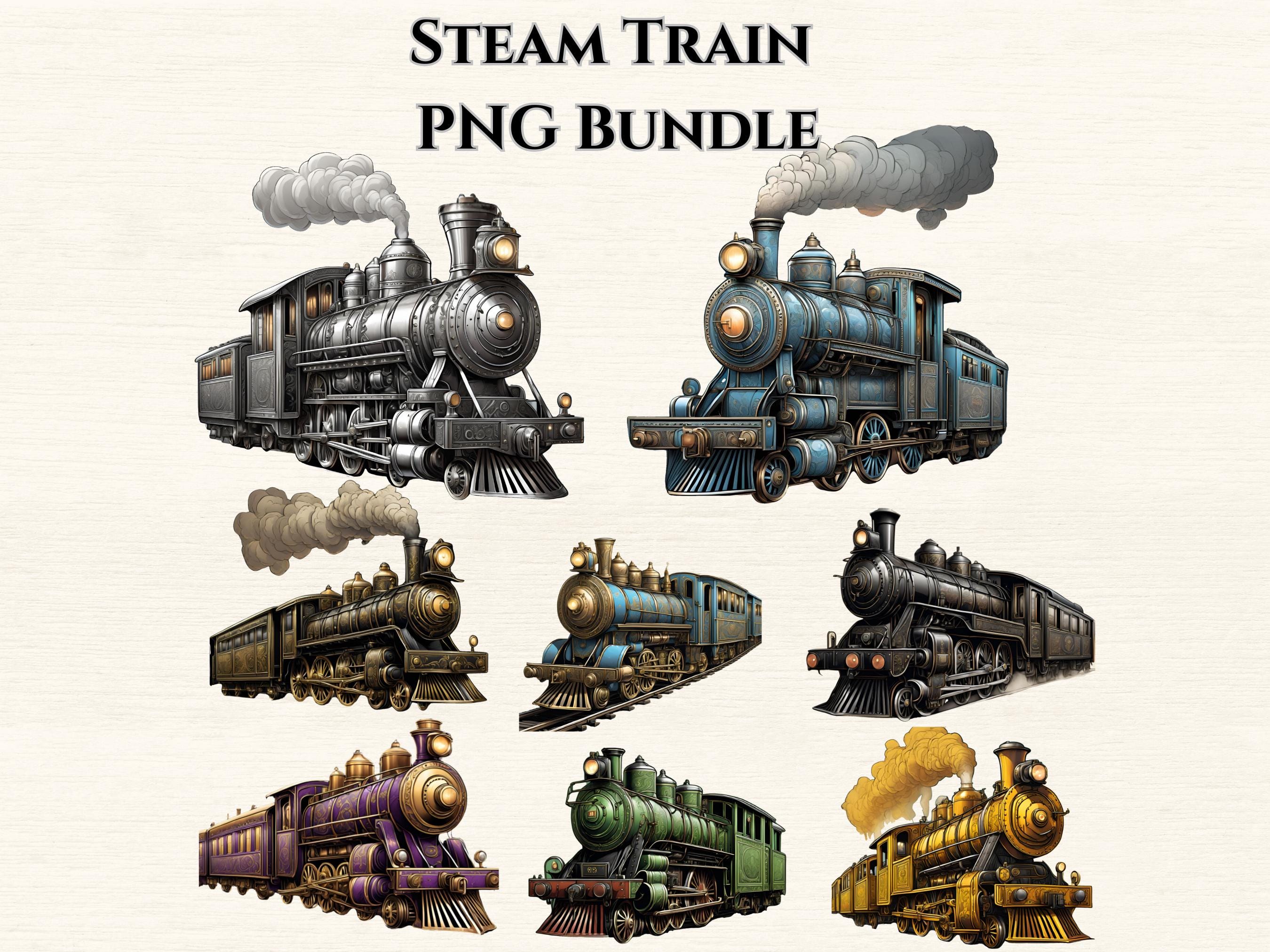 Steam Train PNG Bundle Train Clipart High-quality Vintage Trains ...