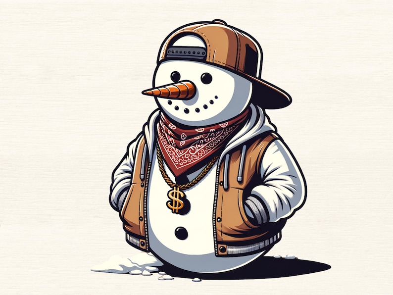 Hip Hop Snowman PNG Thug Life Winter Character PNG Gangster Snowman ...