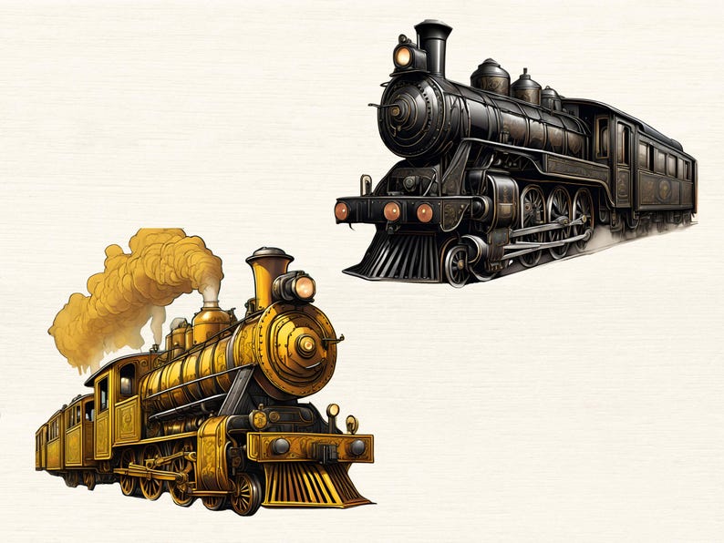 Steam Train PNG Bundle Train Clipart High-quality Vintage Trains ...
