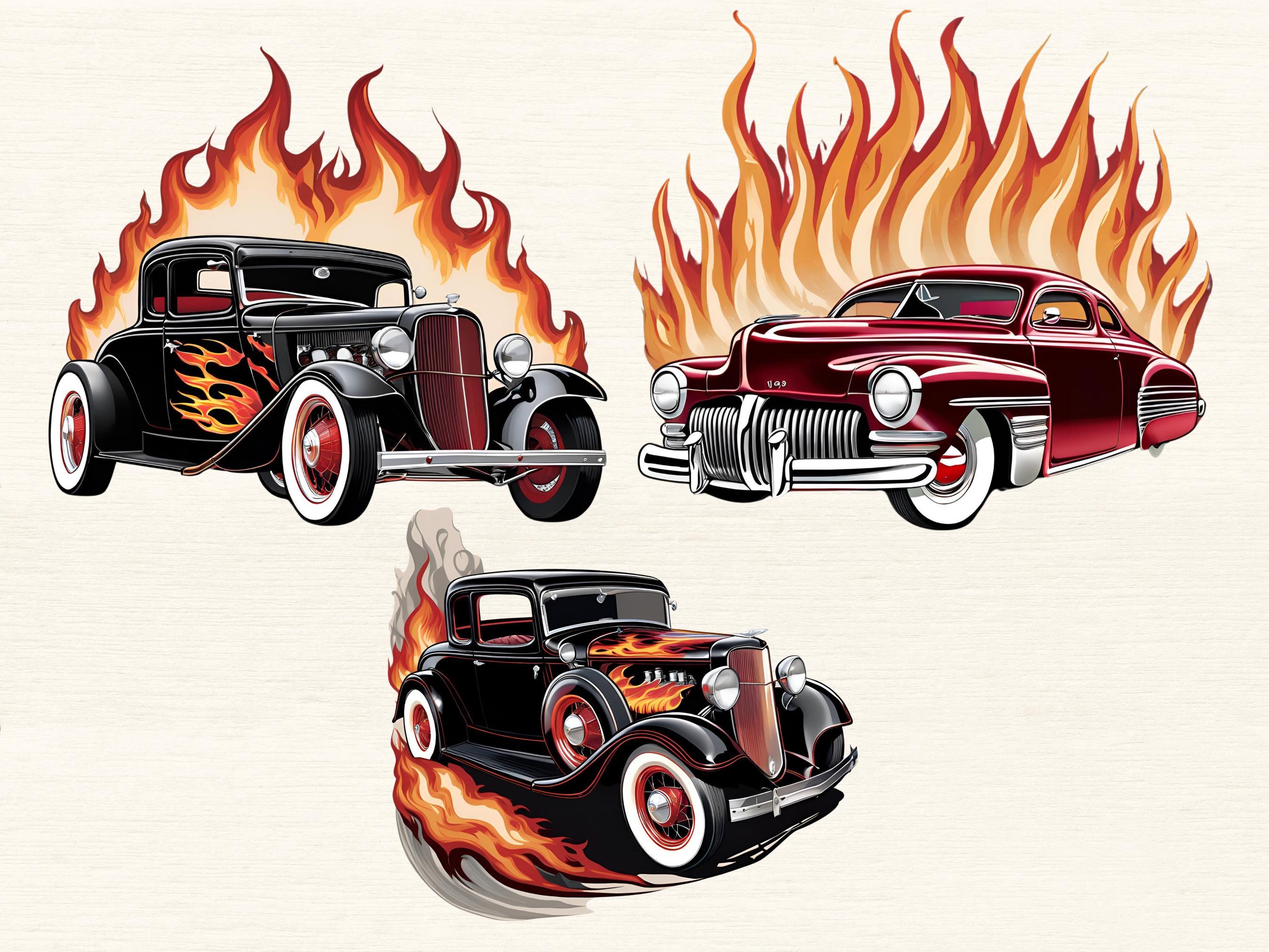 Classic Hot Rod Png Bundle Retro Muscle Cars PNG Bundle Retro Car Png ...
