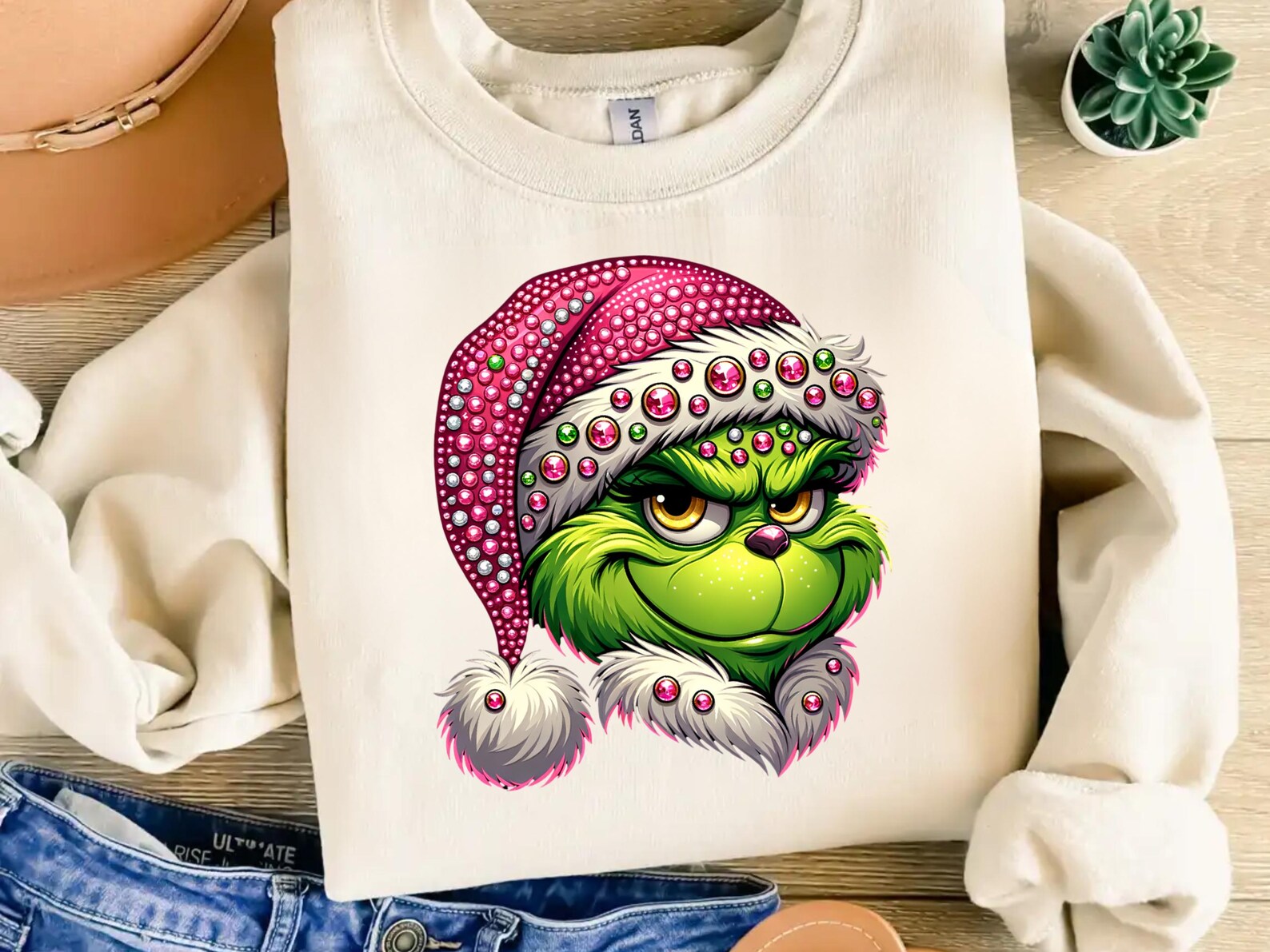 Pink Rhinestone Green Guy Christmas PNG Sparkling Gemstone Green ...